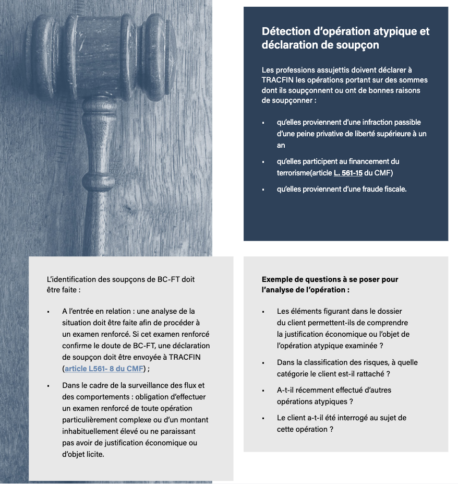 Importance tenue des registres et déclaration des soupçons